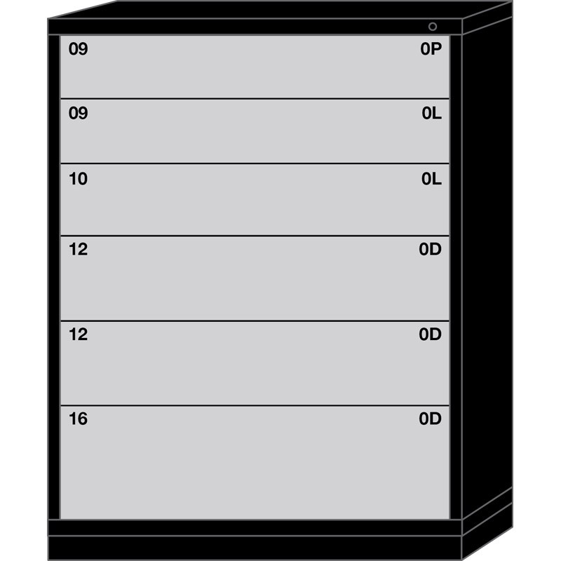 6 Drawer Modular Cabinet, 44 inch Wide Eye-Level Height | Lyon (6845301016)