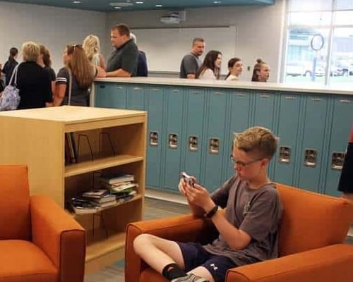 Collaborative Center Lockers by Lyon in New High Tech School