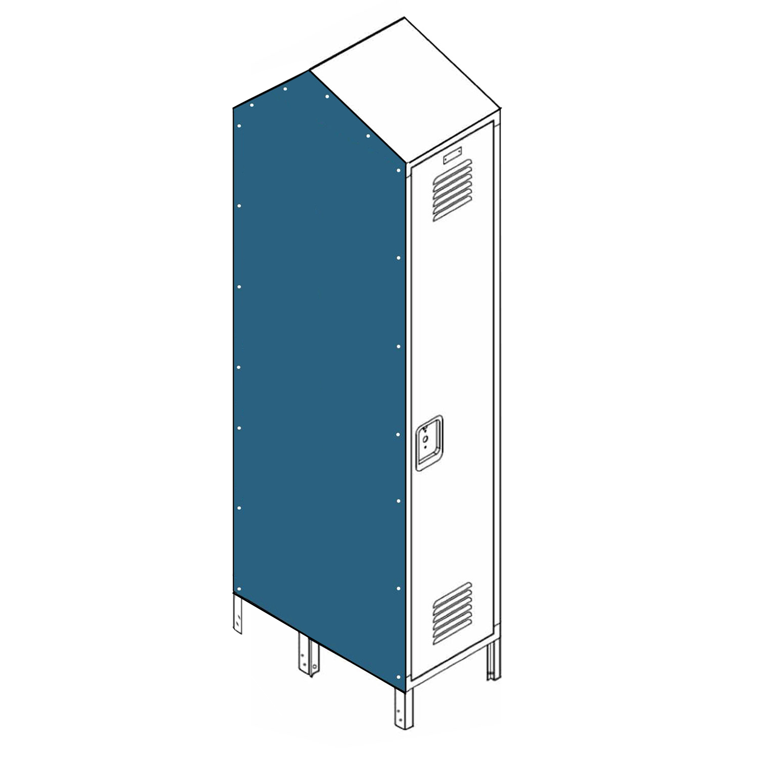 Double Row End Cover Panel for Slope Top Lockers | Lyon