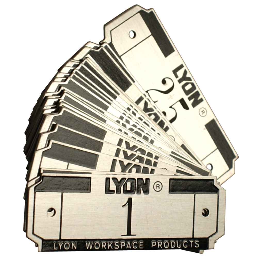 Metal Locker Number Plates - 25 Pack | Lyon