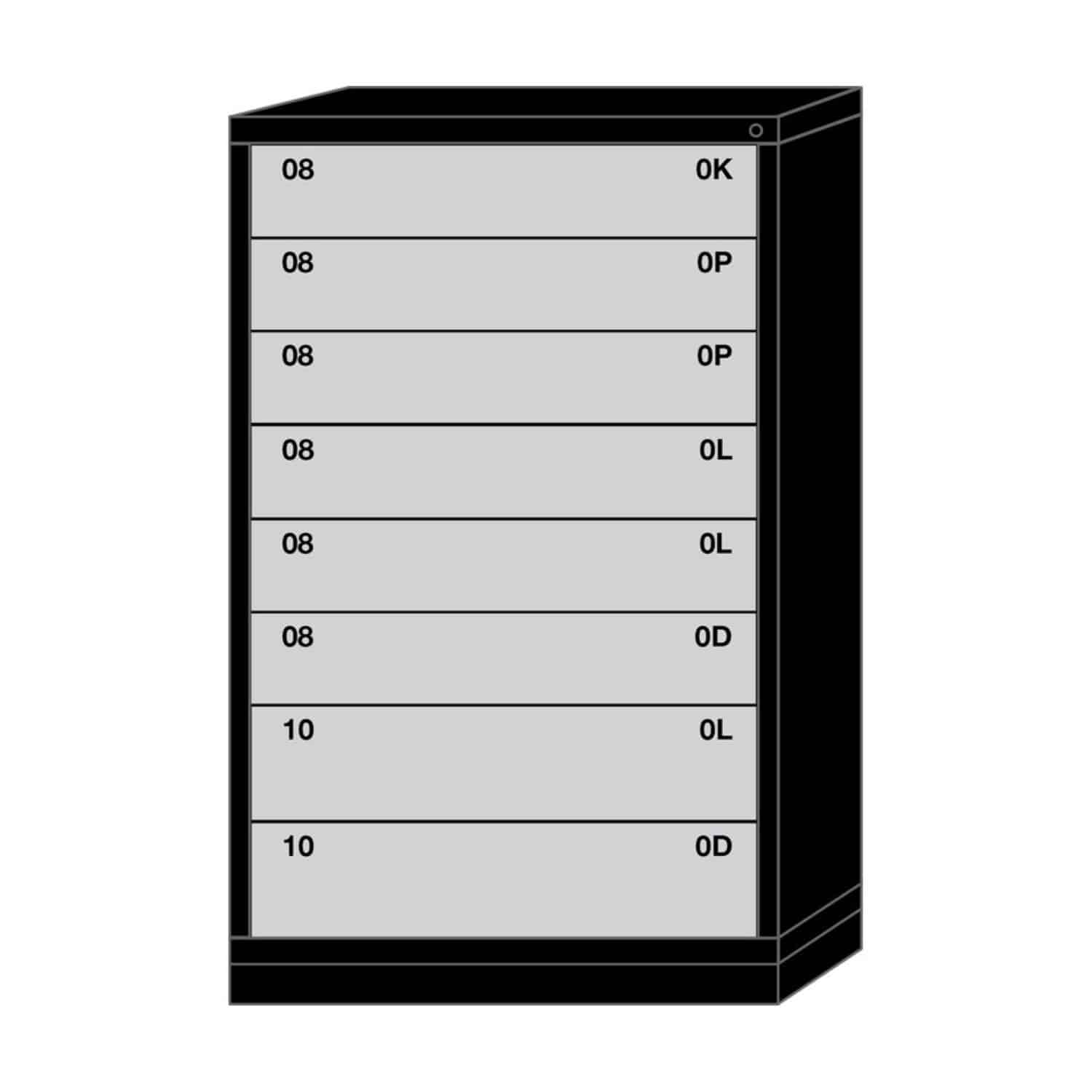8 Drawer Modular Cabinet, 36 inch Wide Eye-Level Height | Lyon (6836301014)