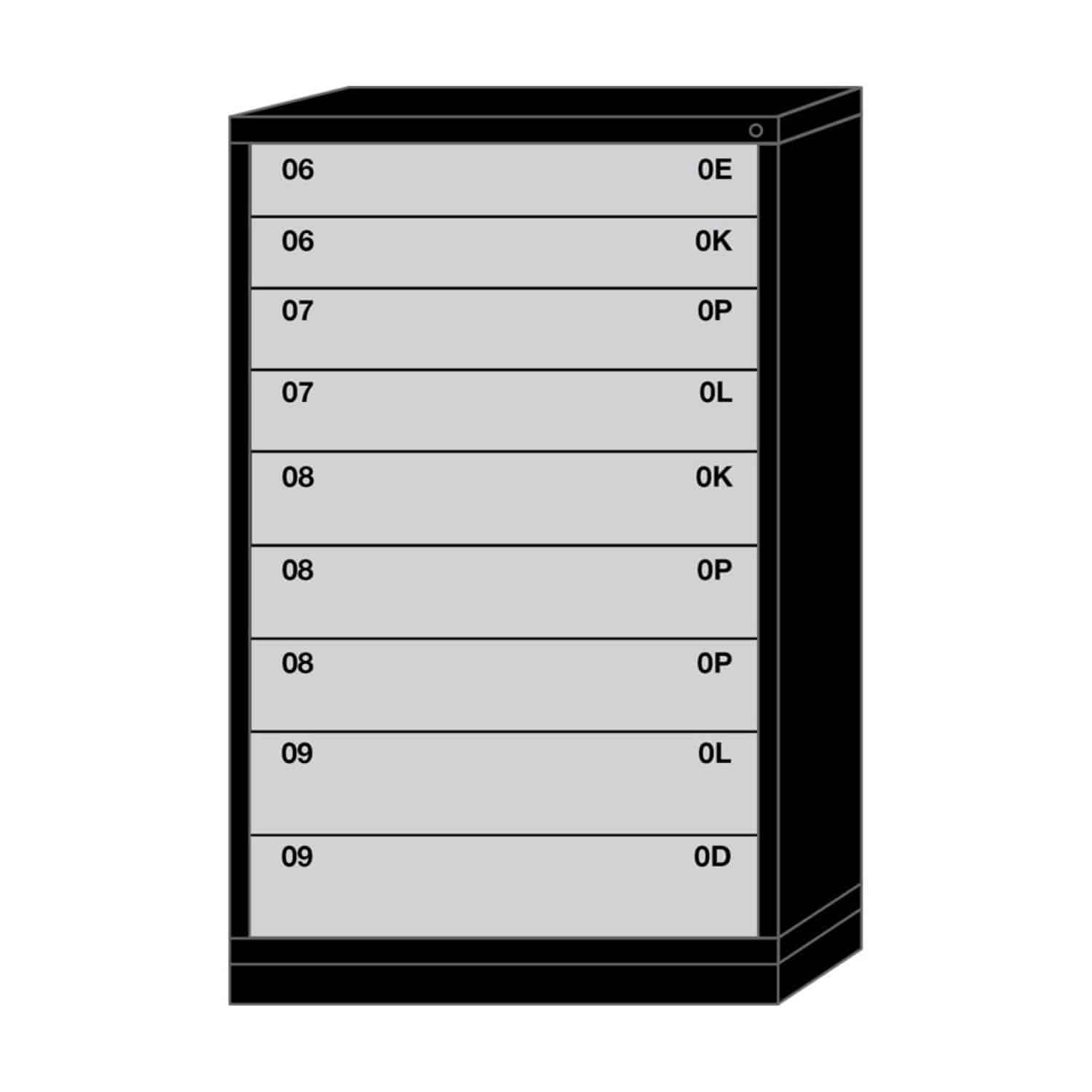 9 Drawer Modular Cabinet, 36 inch Wide Eye-Level Height | Lyon (6836301011)