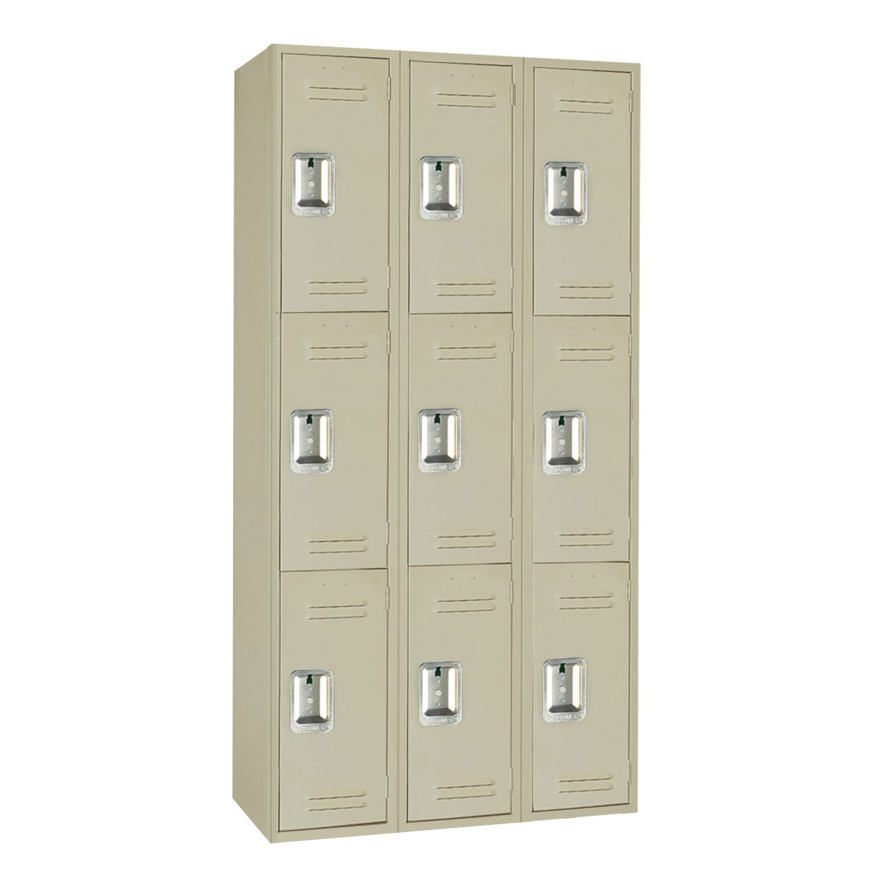 Assembled Single Tier Corridor Locker, 3-Wide - Putty | Lyon (PPN52843SU)