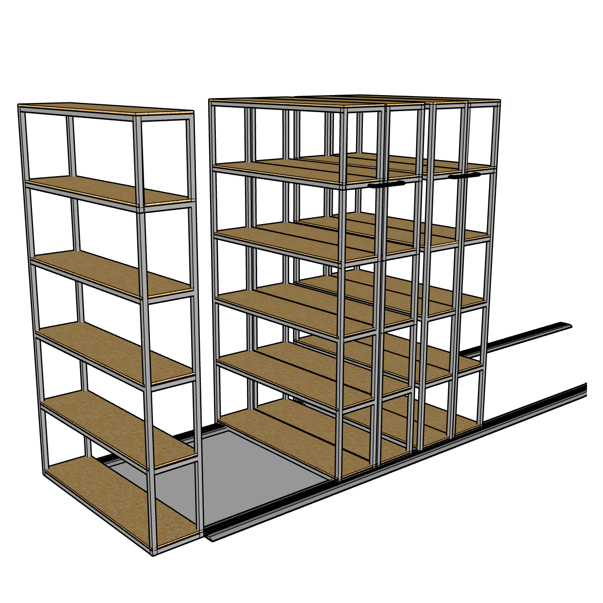Small Rivet Rack Mobile Shelving System | Lyon (DDRRMCSM)